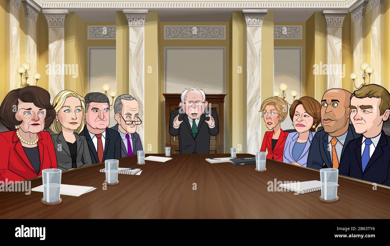 OUR CARTOON PRESIDENT, from left: Dianne Feinstein, Kirsten Gillibrand ...