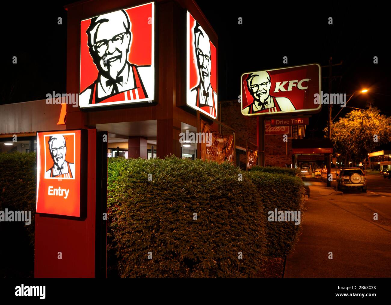 night view of the cbd in Murwillumbah in northern new south wales ...