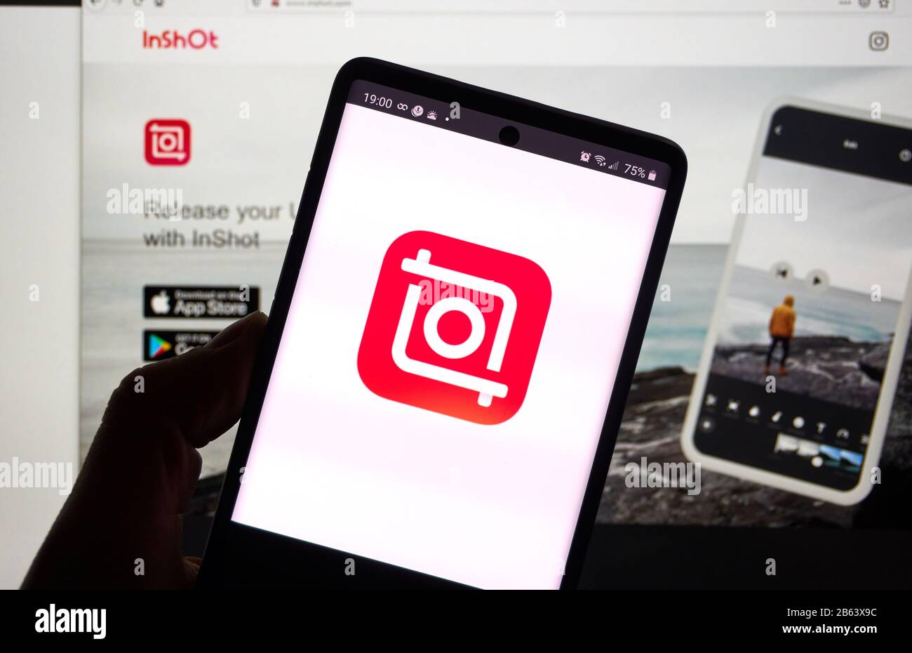 Montreal, Canada - March 08, 2020: Inshot application on Android ...