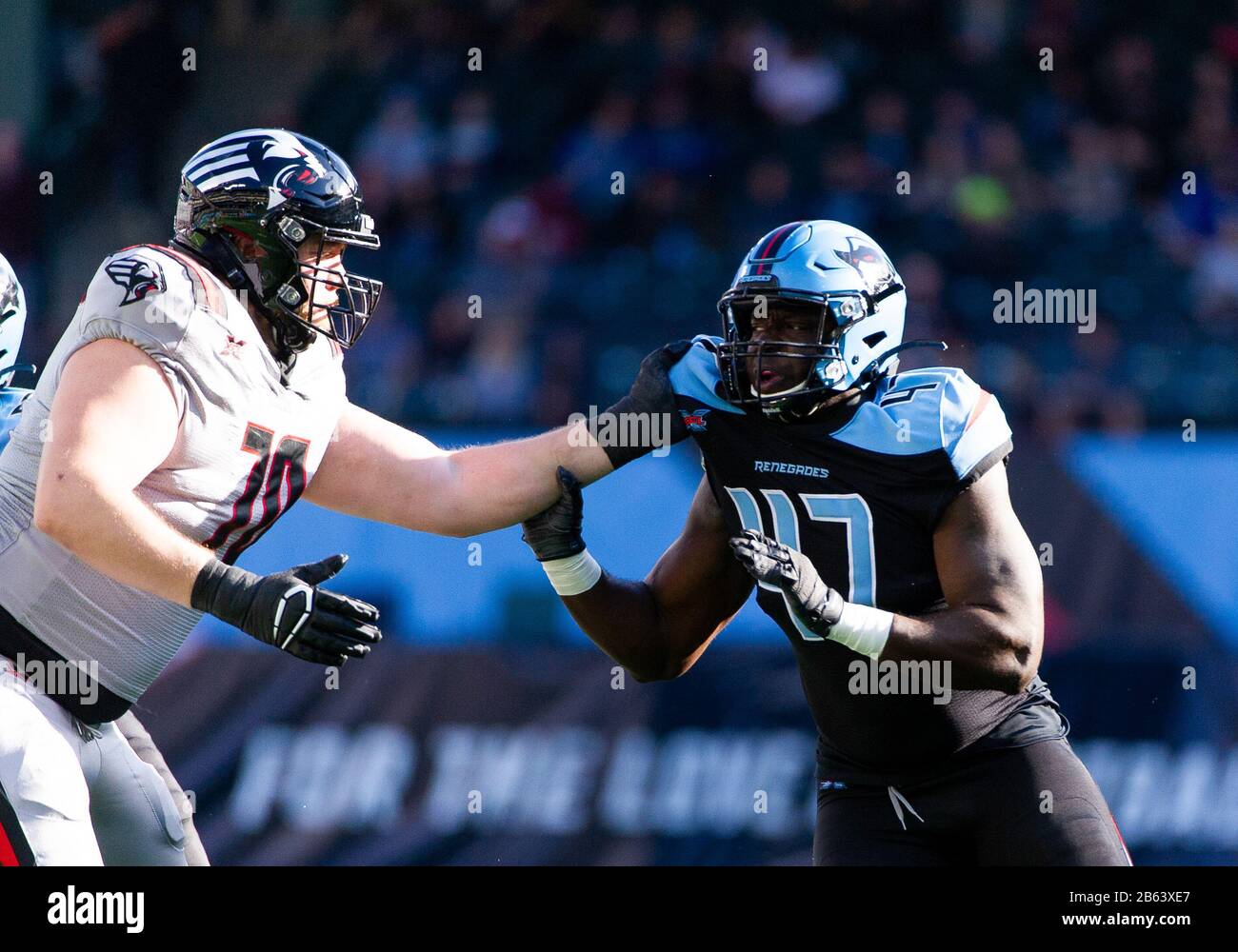 Arlington, Texas, USA. 7th Mar, 2020. NY Guardians tackle John Kling IV ...