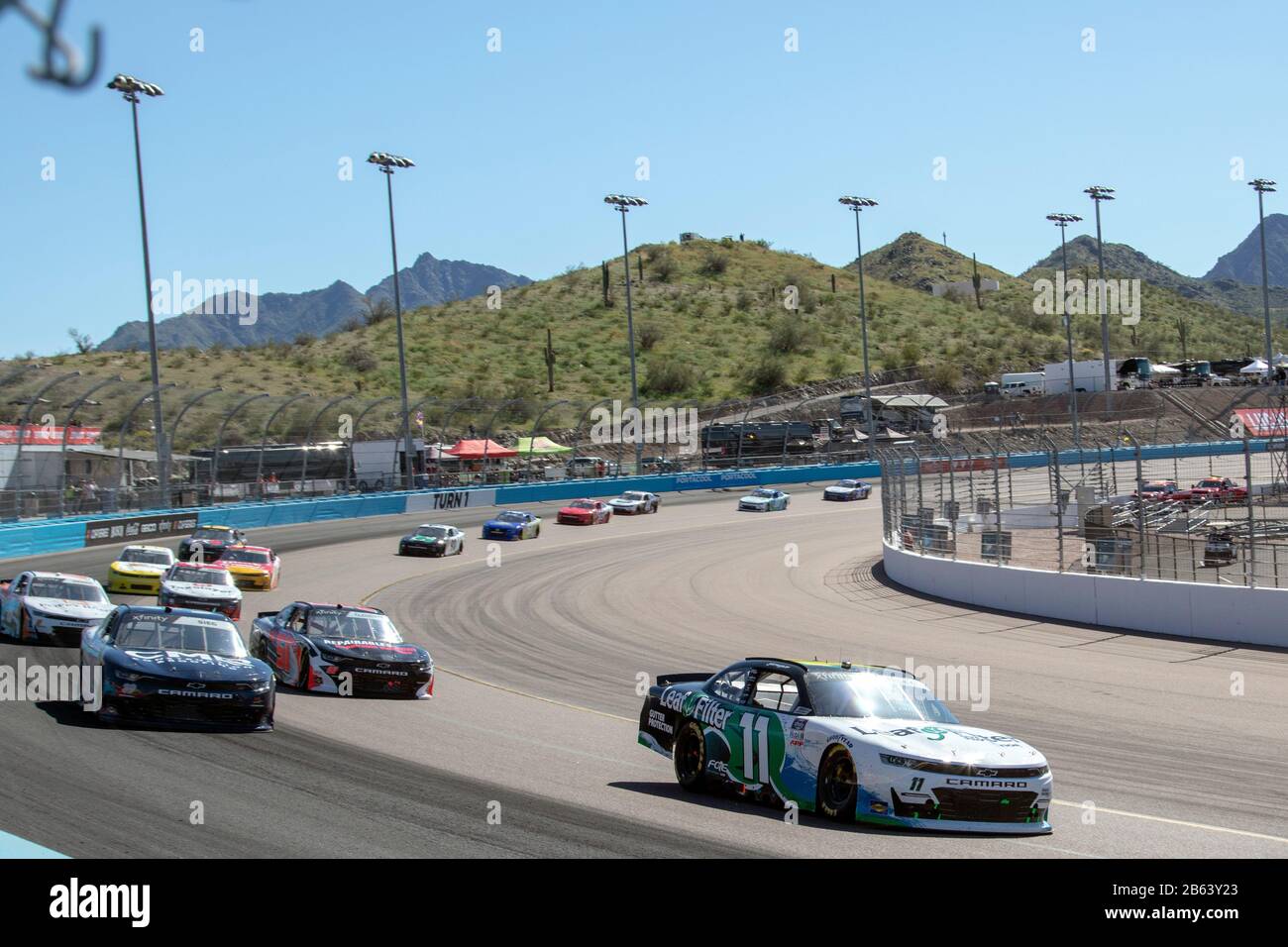 Avondale, Arizona, USA. 7th Mar, 2020. Justin Haley (11) races for ...