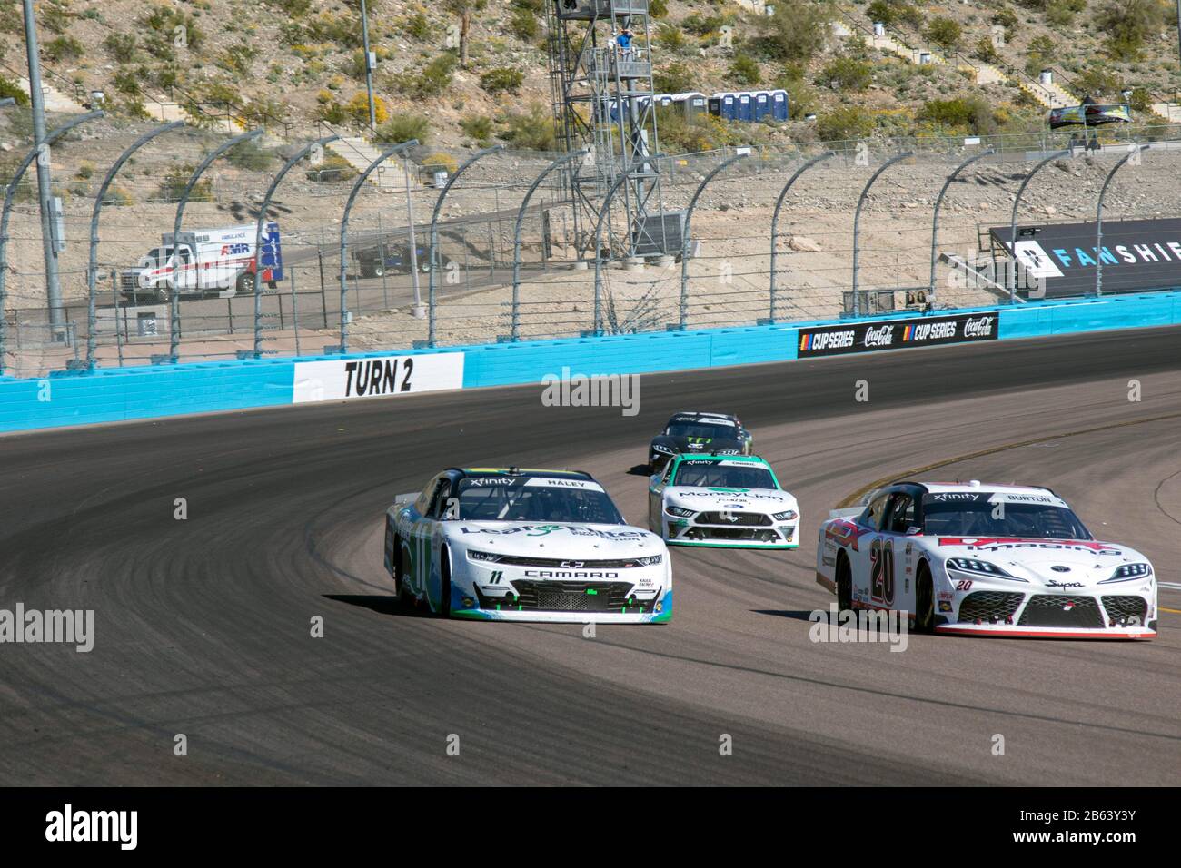 Avondale, Arizona, USA. 7th Mar, 2020. Justin Haley (11) races for ...