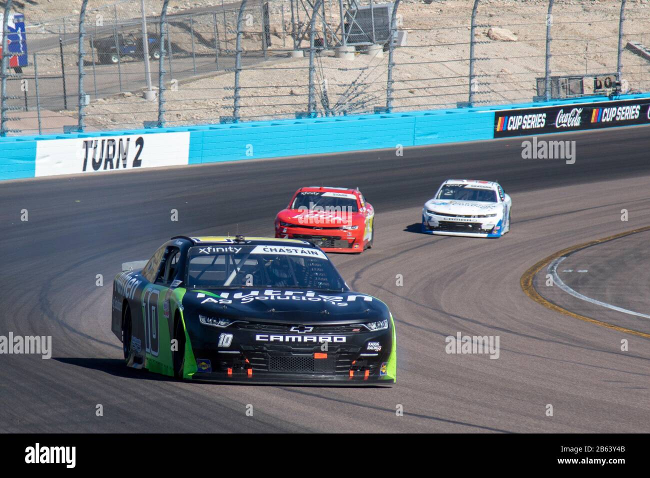 Avondale, Arizona, USA. 7th Mar, 2020. Ross Chastain (10) races for ...
