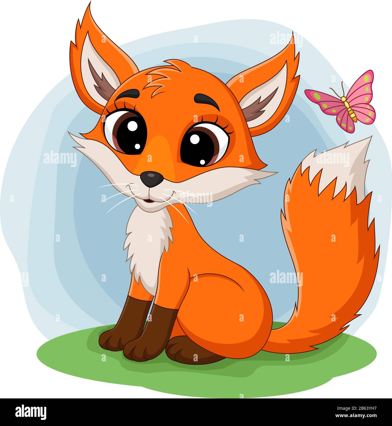 Cute dog sitting on green Stock Vector Images - Alamy