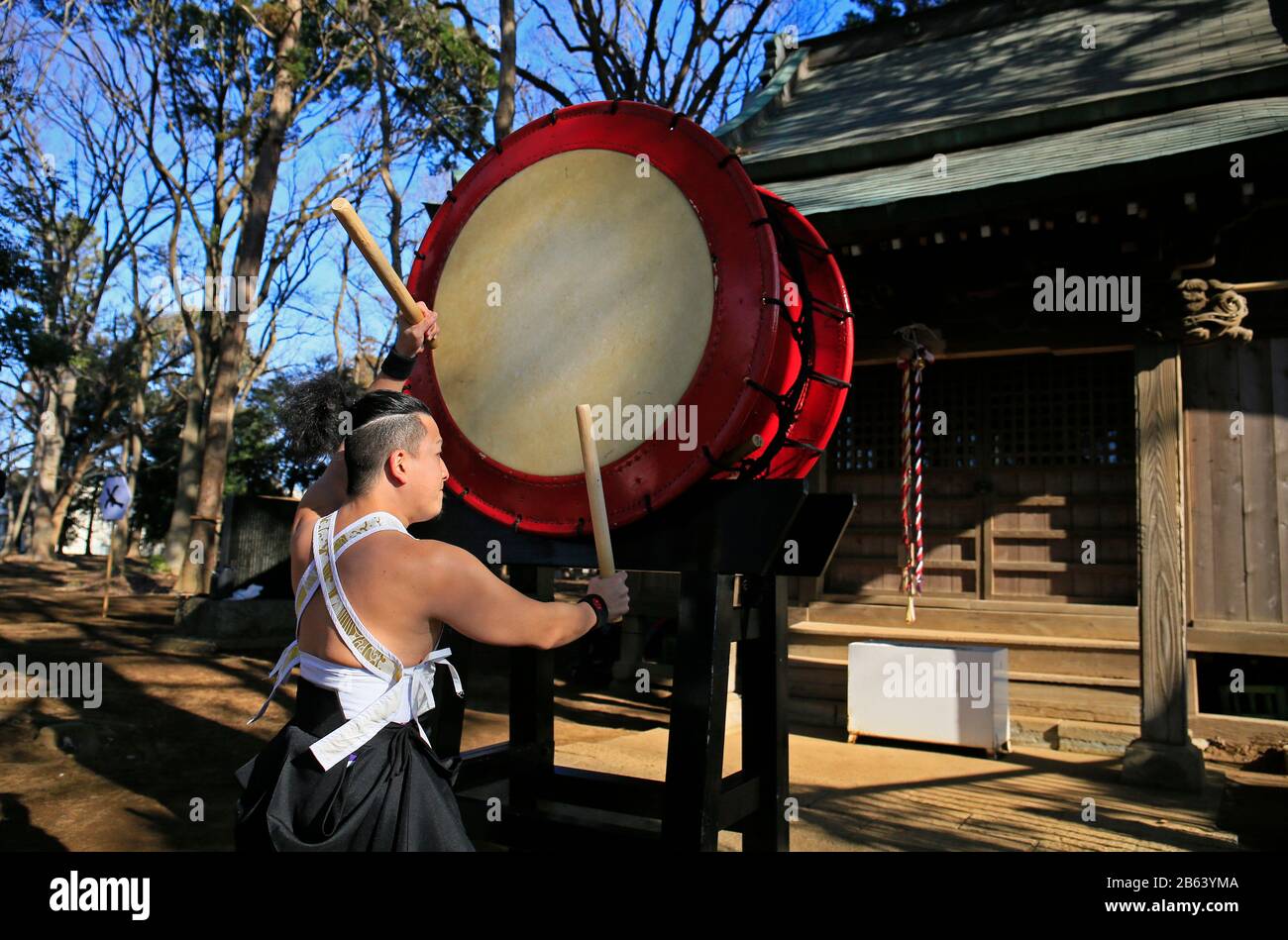 The drum performance in Japan Stock Photo - Alamy