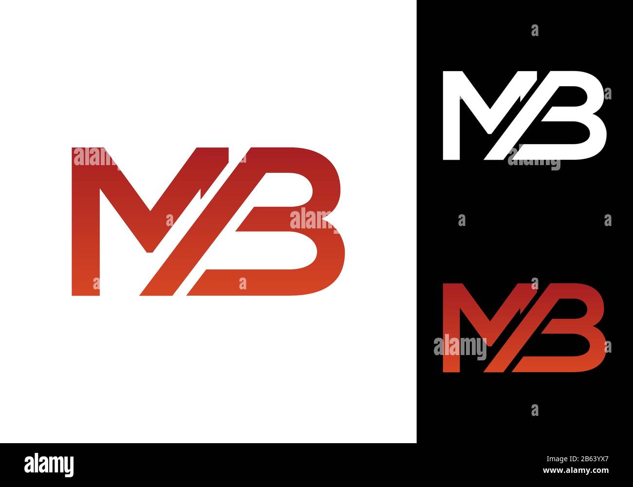 M B MB Initial Letter Logo design vector template, Graphic Alphabet ...