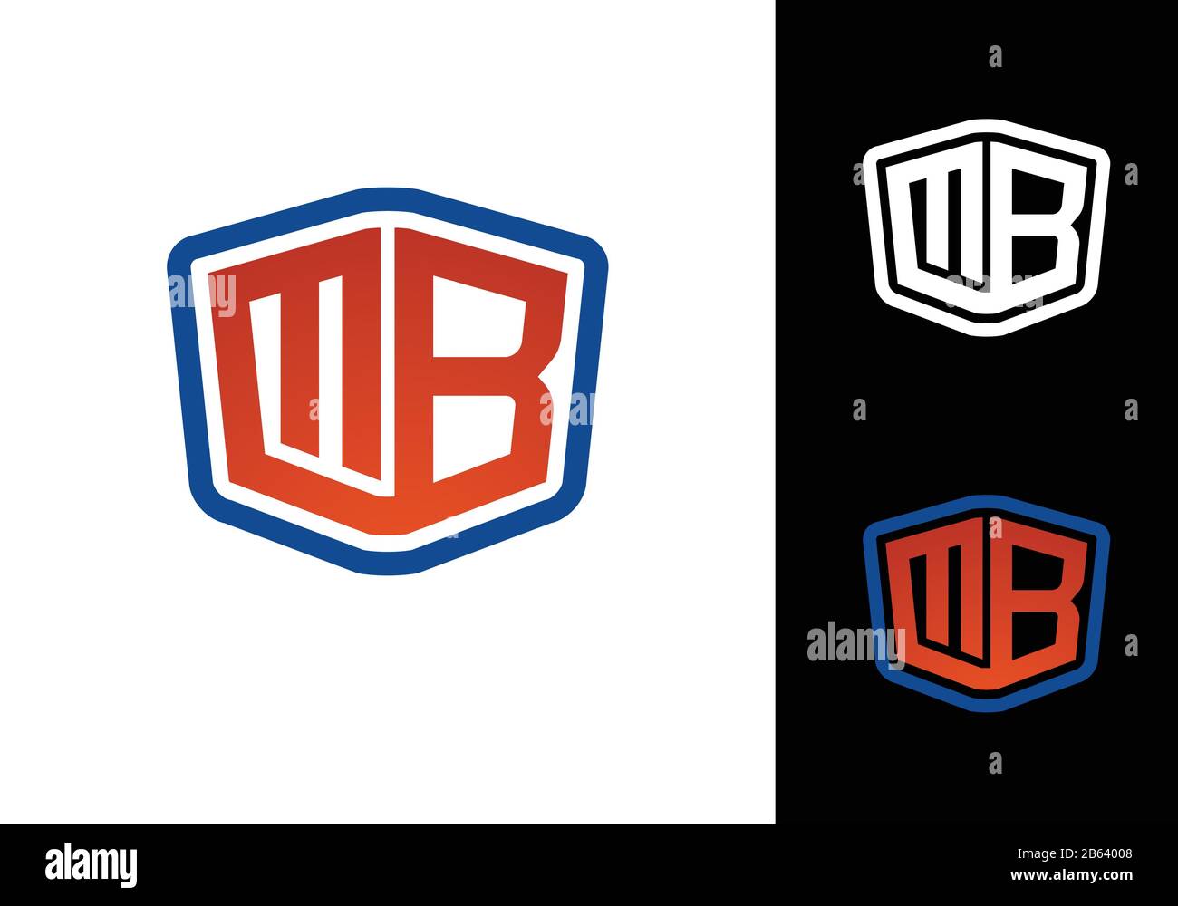 M B MB Initial Letter Logo design vector template, Graphic Alphabet ...