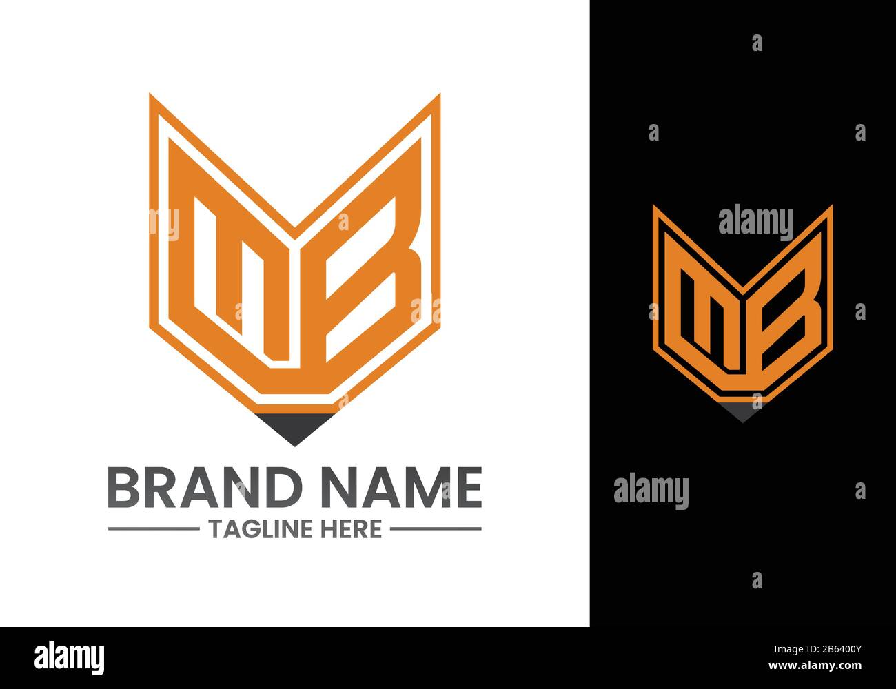 M B MB Initial Letter Logo design vector template, Graphic Alphabet ...