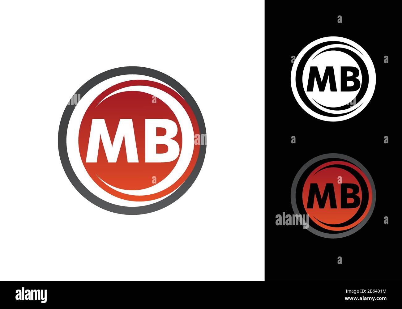 M B MB Initial Letter Logo design vector template, Graphic Alphabet ...