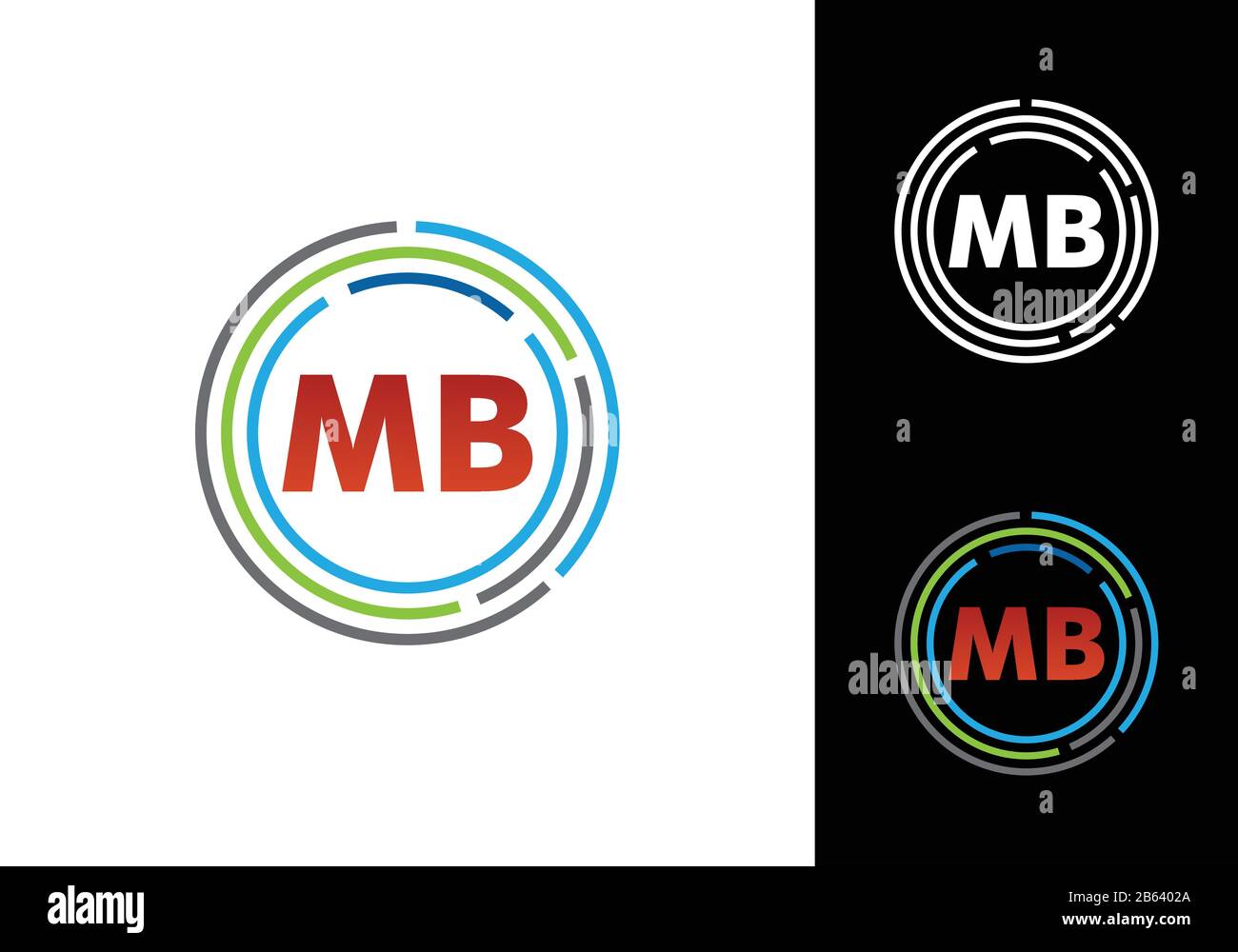 M B MB Initial Letter Logo design vector template, Graphic Alphabet ...