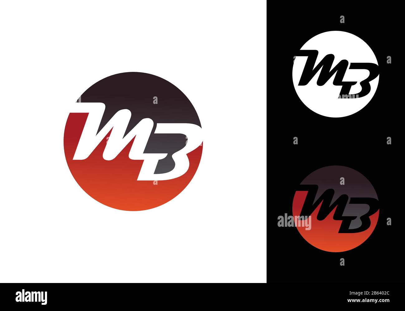 M B MB Initial Letter Logo design vector template, Graphic Alphabet ...