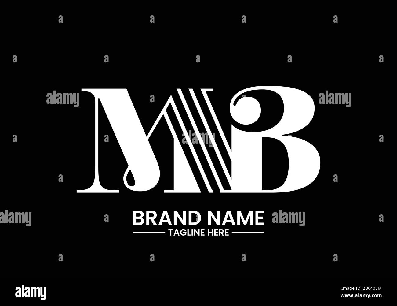 M B MB Initial Letter Logo design vector template, Graphic Alphabet ...