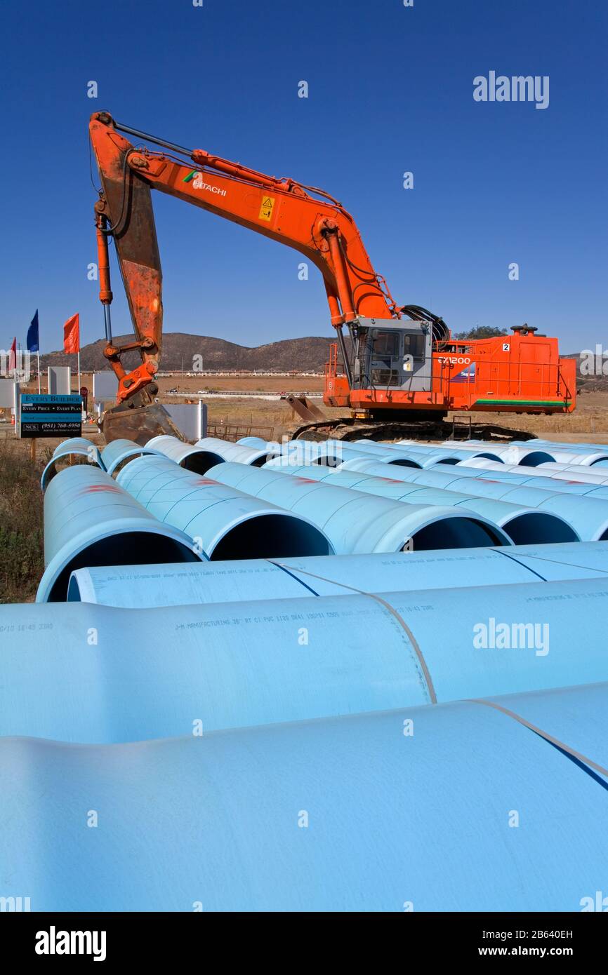 Pipe Laying, Temecula Valley, Southern California,USA Stock Photo - Alamy