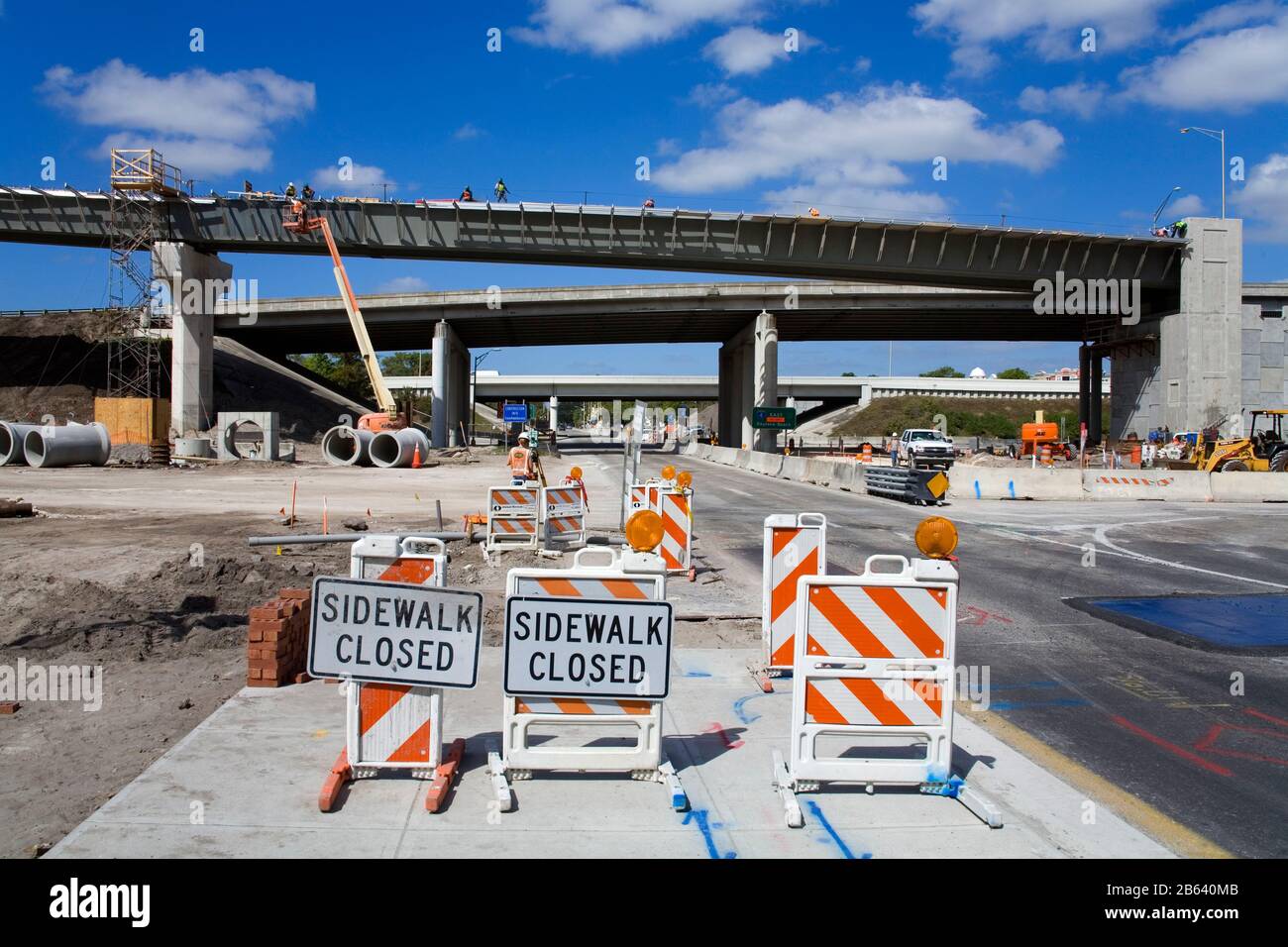 Construction of Freeway # 4 connector, Downtown Orlando, Florida, USA ...