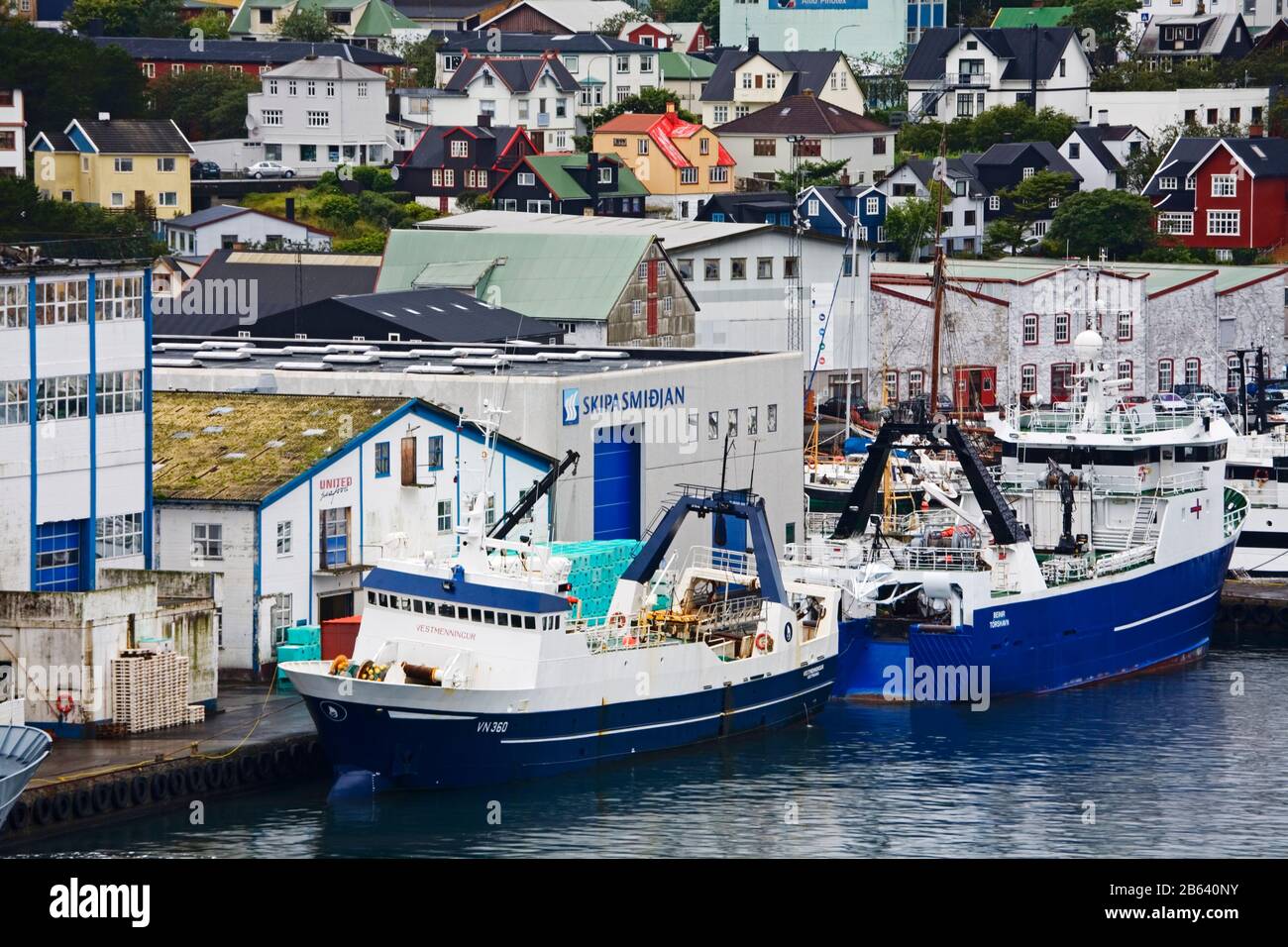 Commercial docks, City of Torshavn, Faroe Islands, Kingdom of Denmark ...