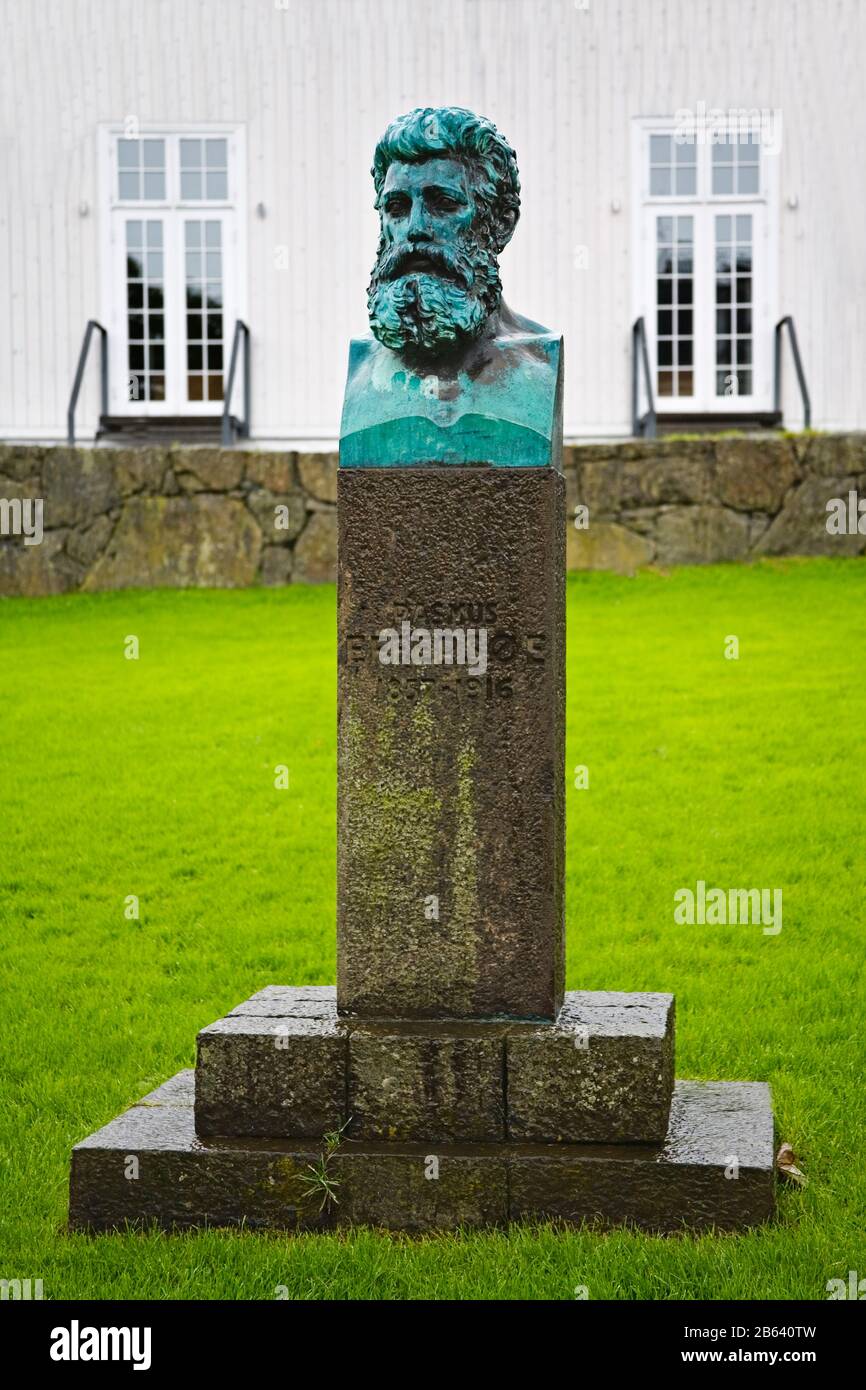 Bust of Rasmus Effersoe, City of Torshavn, Faroe Islands, Kingdom of ...