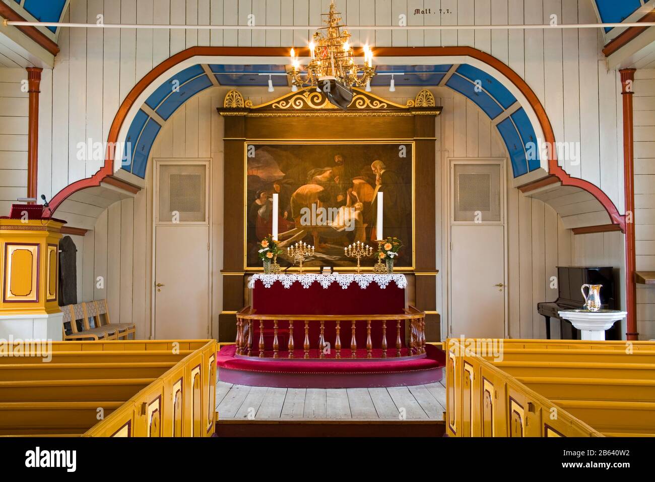 Cathedral Havnar Kirkja, City of Torshavn, Faroe Islands, Kingdom of ...