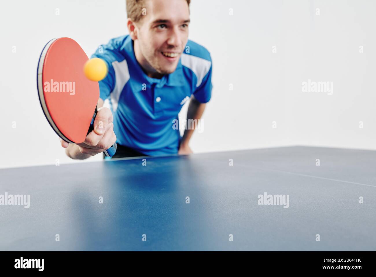 Table Tennis Player Hitting Ball High Resolution Stock Photography and ...