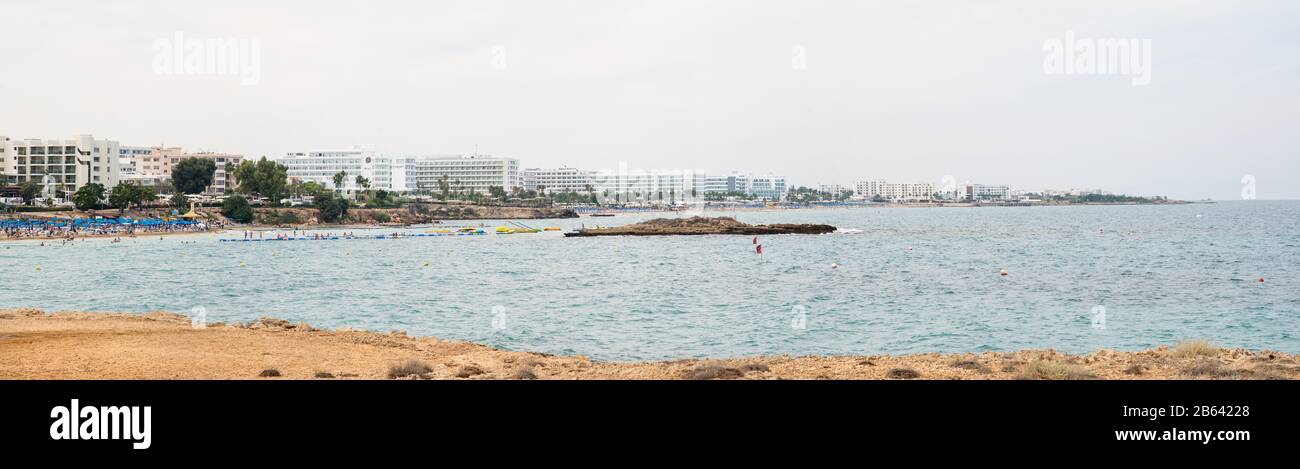 Protaras. Cyprus - October 5, 2018: Panorama of Protaras on Cyprus ...