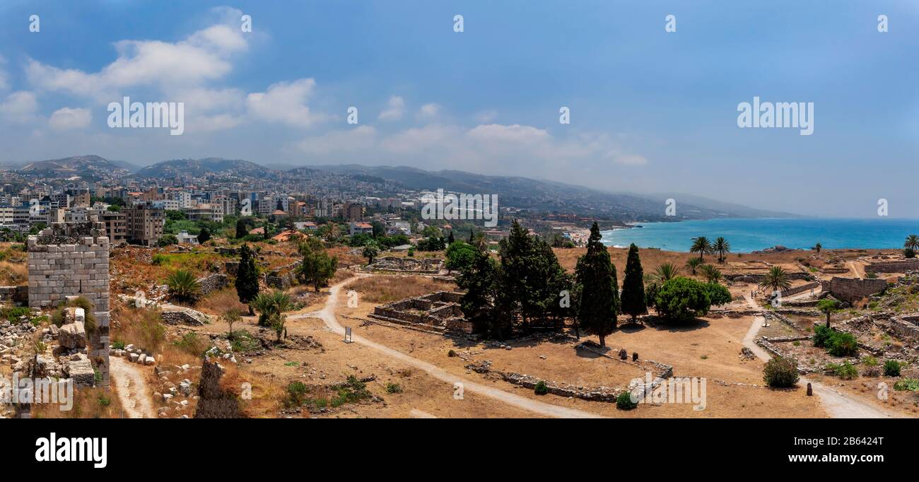 Ancient city of Byblos and modern city of Jbeil sit on the coast of the ...