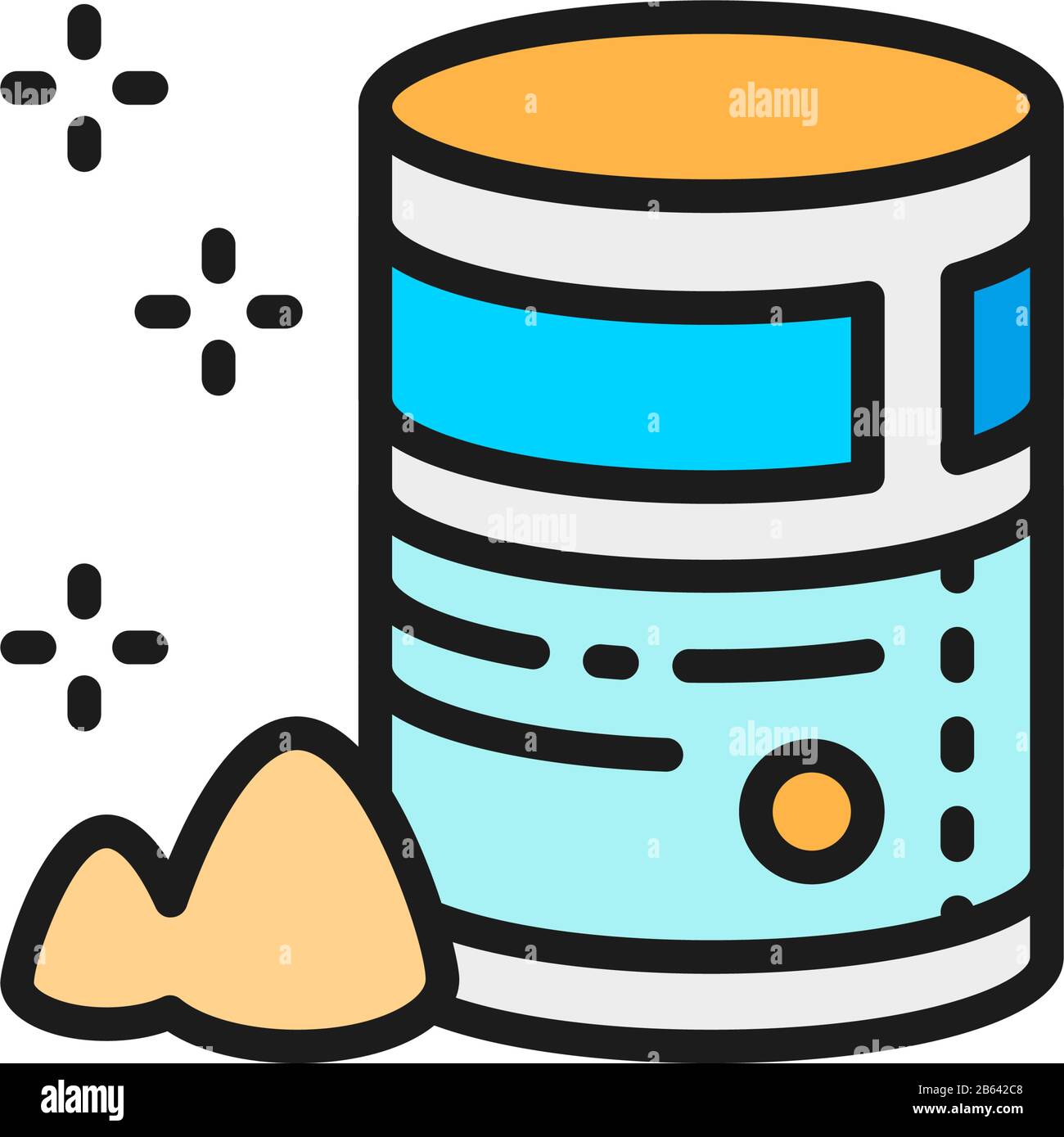 Packaged flour, sugar, powdered milk flat color line icon Stock Vector ...