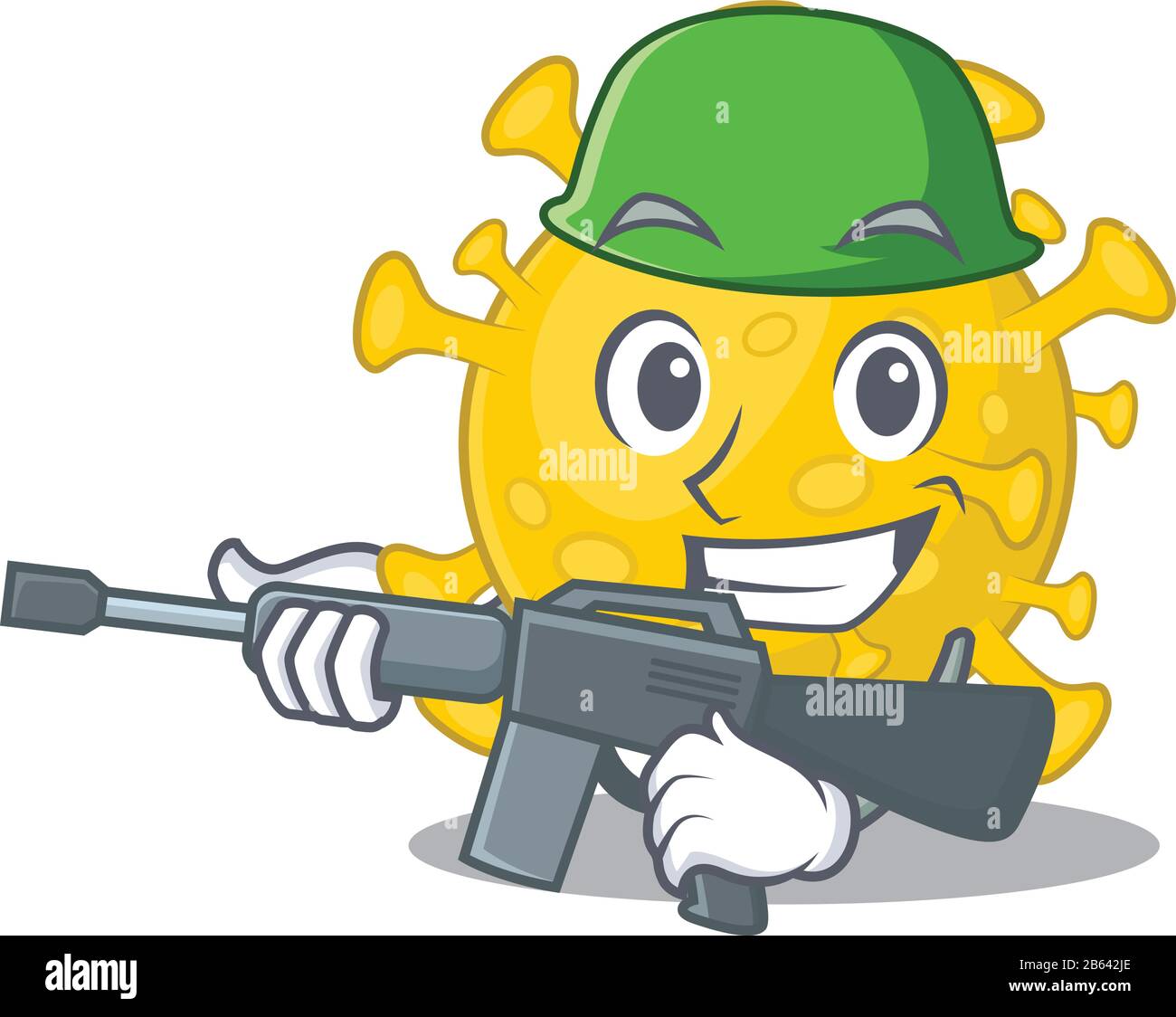 A picture of corona virus diagnosis as an Army with machine gun Stock ...