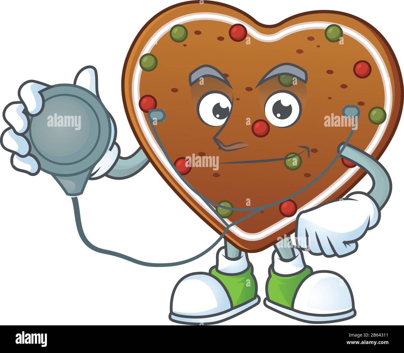 A cartoon character of gingerbread love Doctor using tools Stock Vector ...