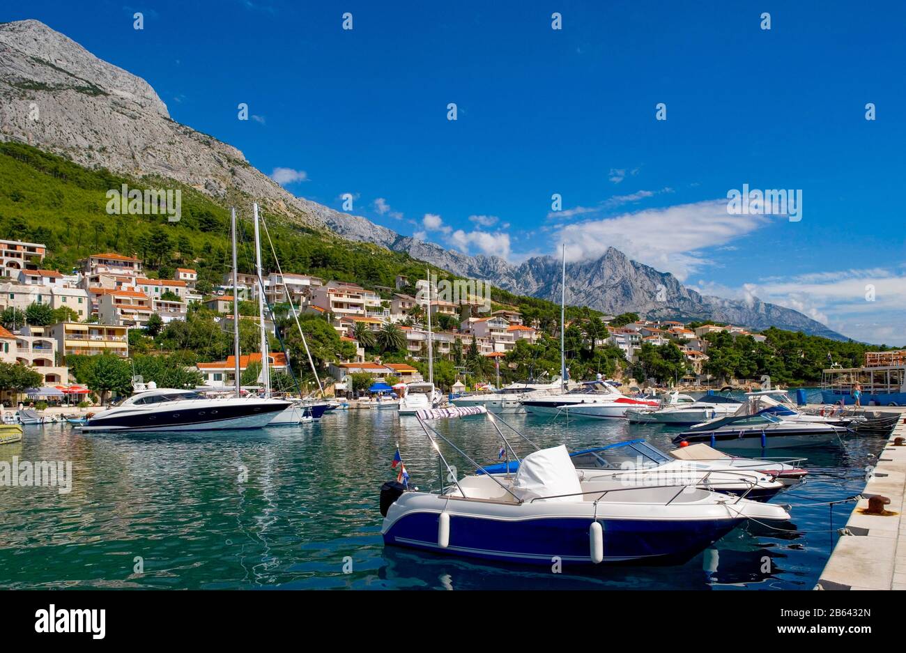 Marina, Brela, Makarska Riviera, Dalmatia, Croatian Adriatic Coast ...