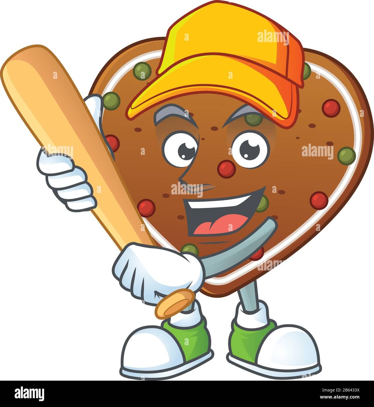 Cartoon design of gingerbread love having baseball stick Stock Vector ...