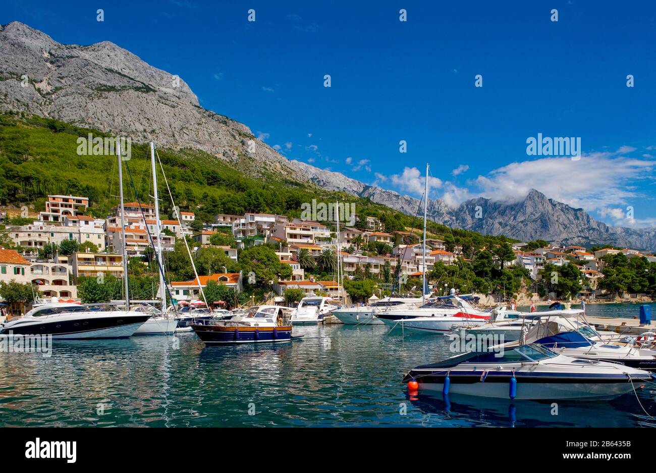 Marina, Brela, Biokovo Mountains, Makarska Riviera, Dalmatia, Croatian ...