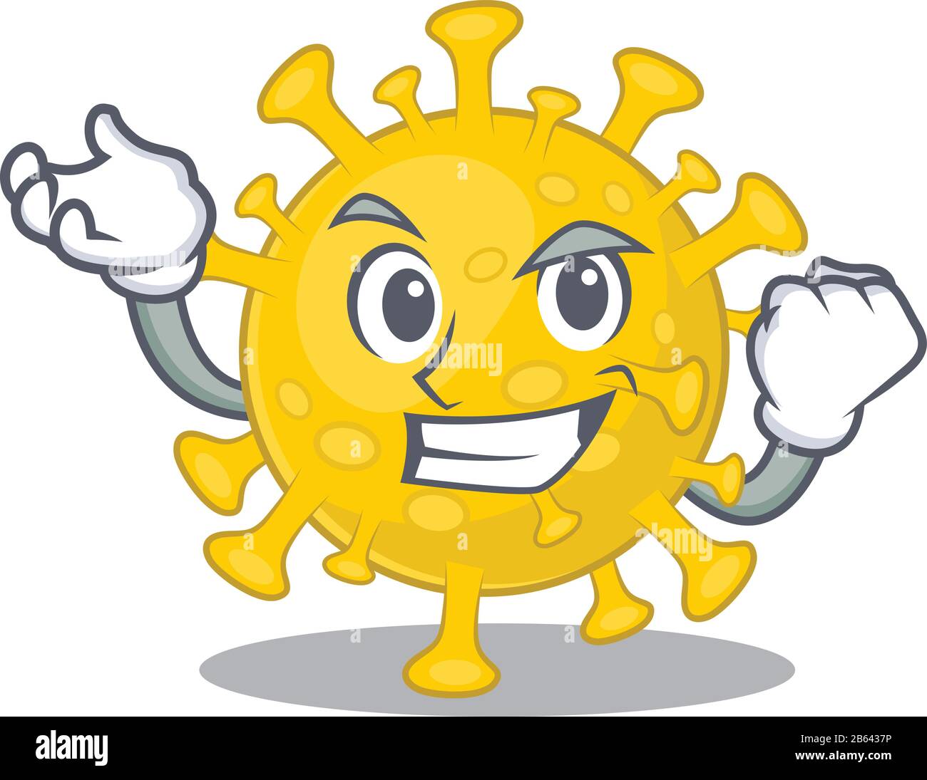 Corona virus diagnosis cartoon character style with happy face Stock ...