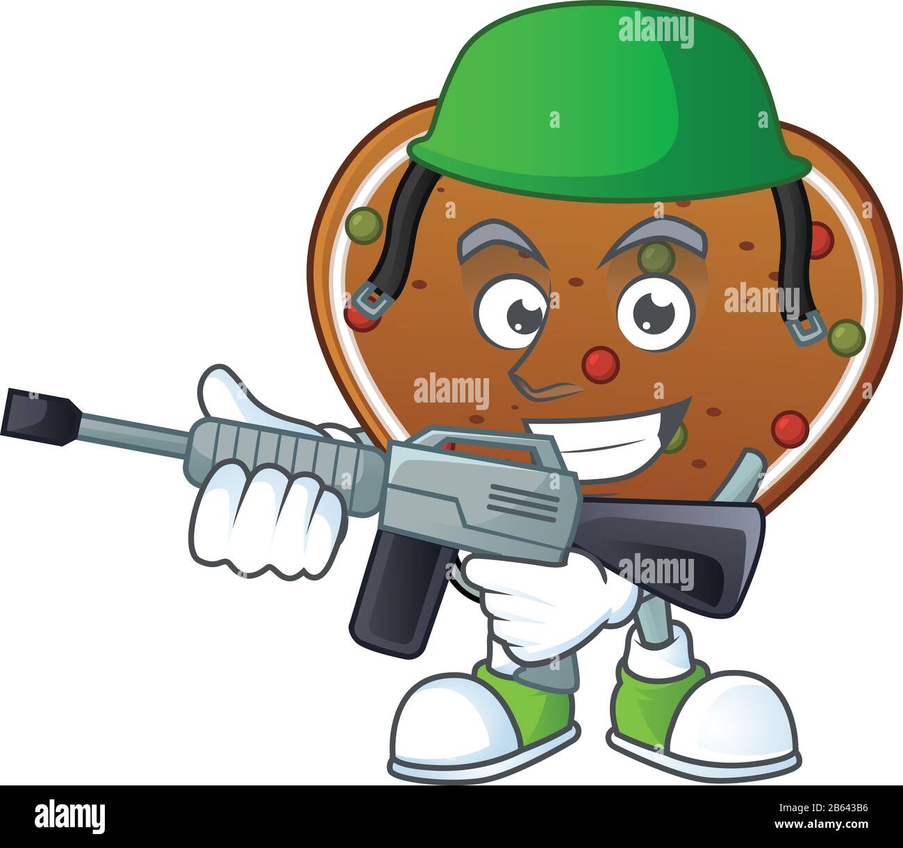 An elegant picture of gingerbread love as an Army having machine gun ...