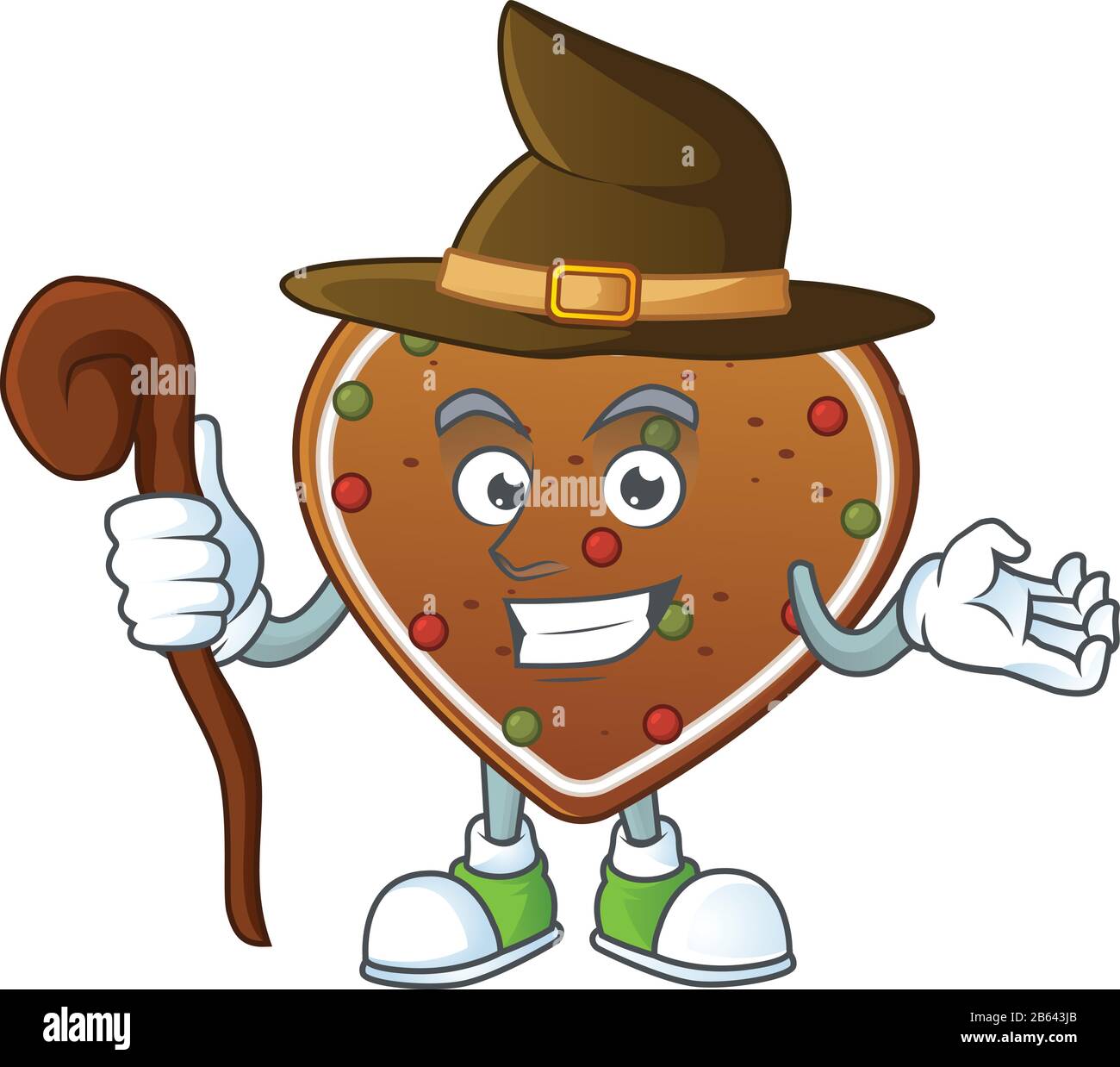 sweet and tricky Witch gingerbread love cartoon character Stock Vector ...