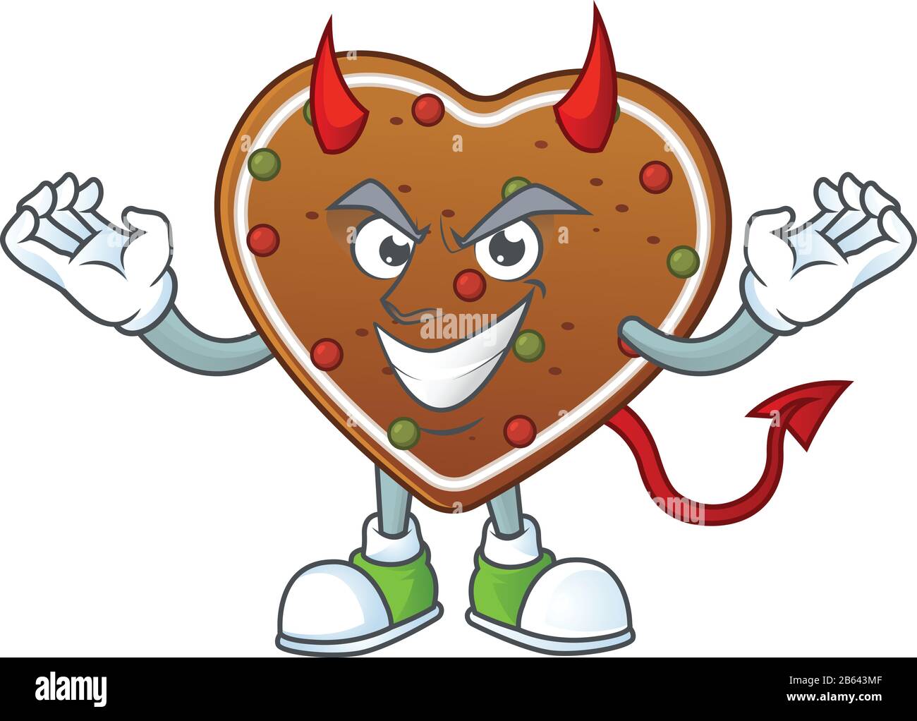 Cartoon picture of gingerbread love in devil cartoon character design ...
