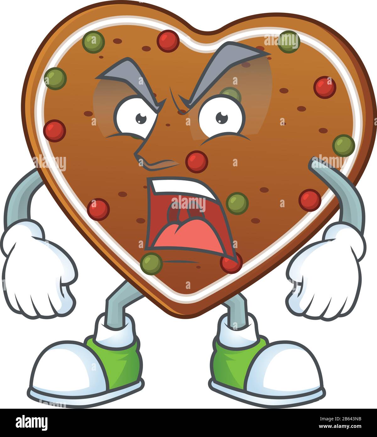 Gingerbread love mascot design concept showing angry face Stock Vector ...
