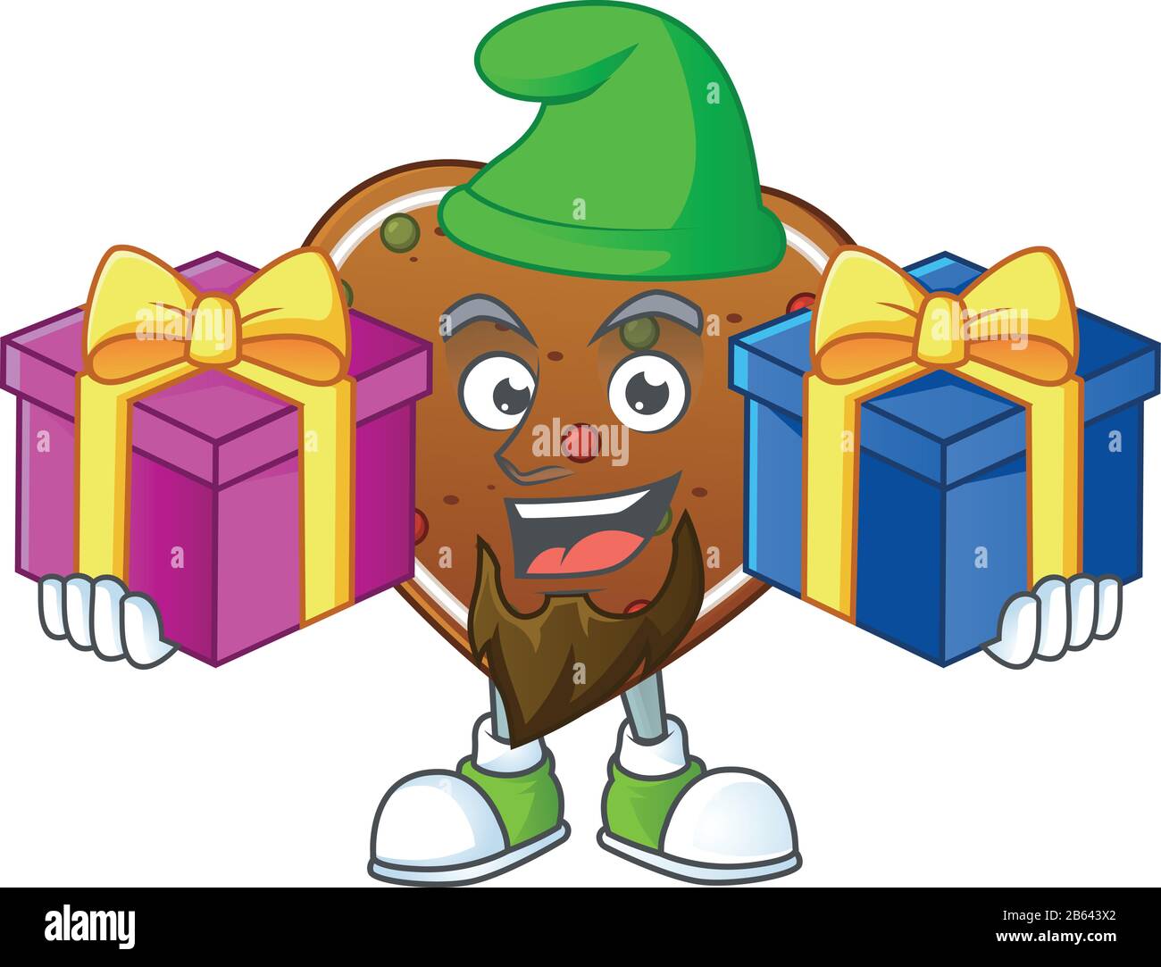 Funny face cartoon design of gingerbread love with tongue out Stock ...