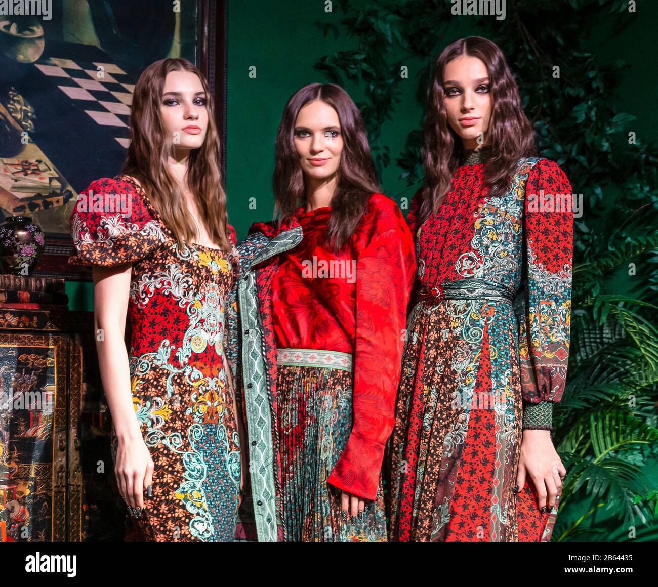New York, New York - February 10, 2020: Models pose at Alice and Olivia ...