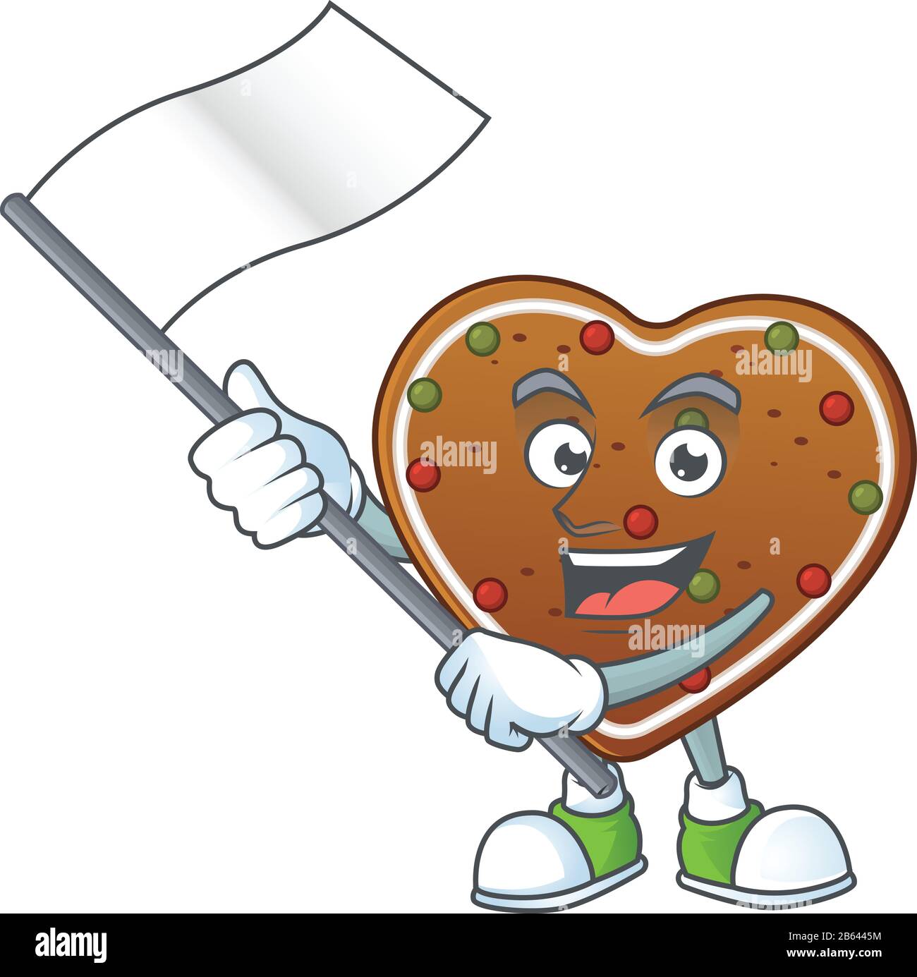 A patriotic gingerbread love mascot character design holding standing ...