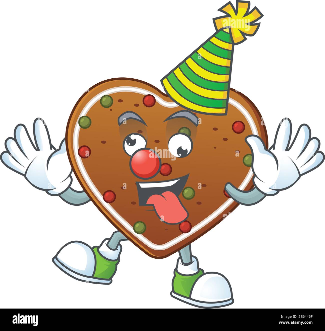 Cute and Funny Clown gingerbread love presented in cartoon character ...