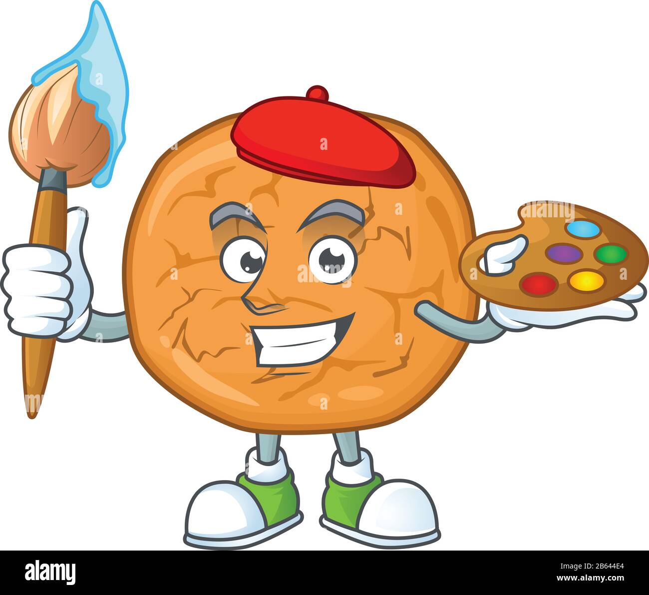An artistic molasses cookies artist cartoon design using a brush Stock ...