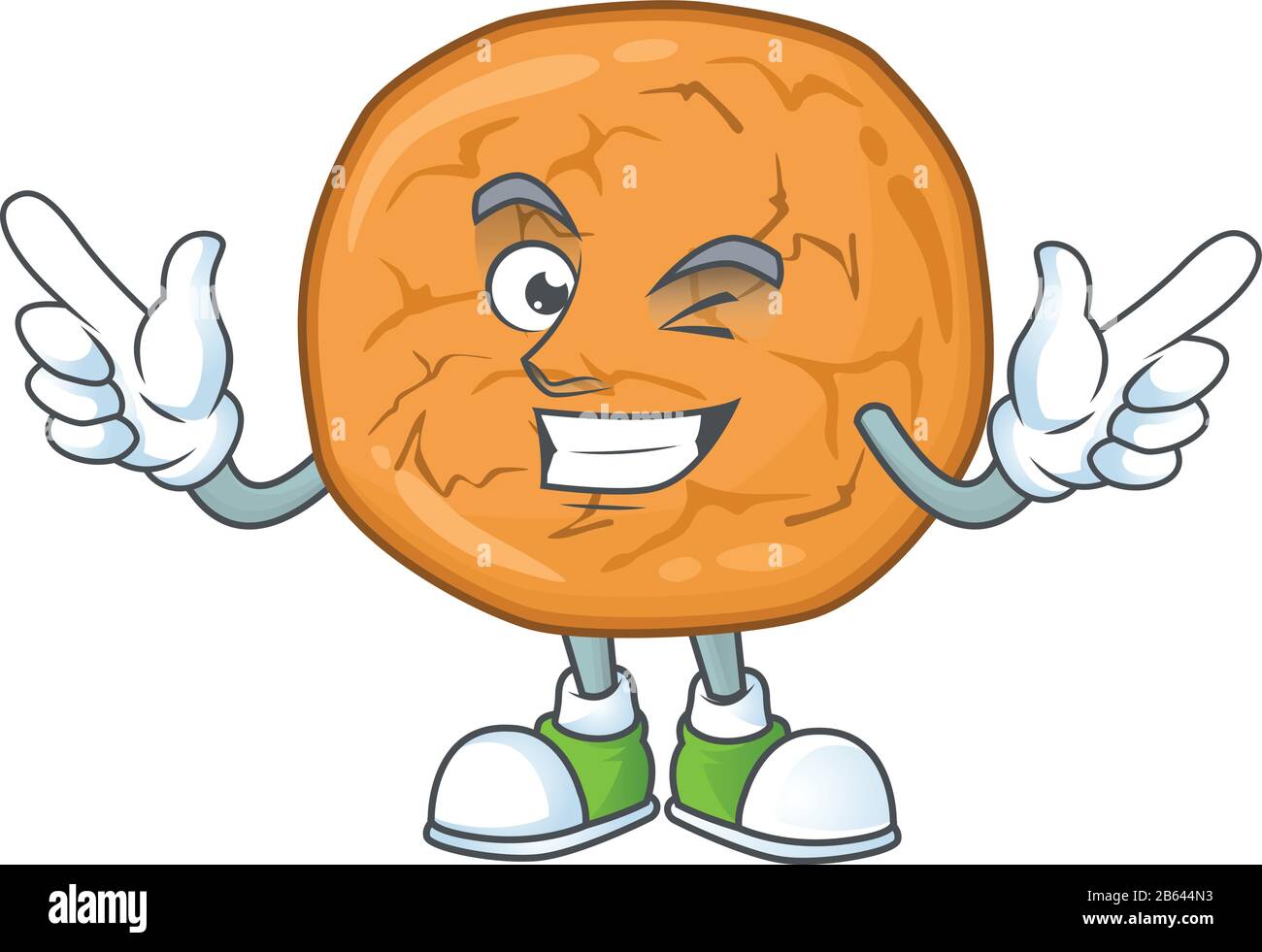 Funny molasses cookies cartoon design style with wink eye face Stock ...