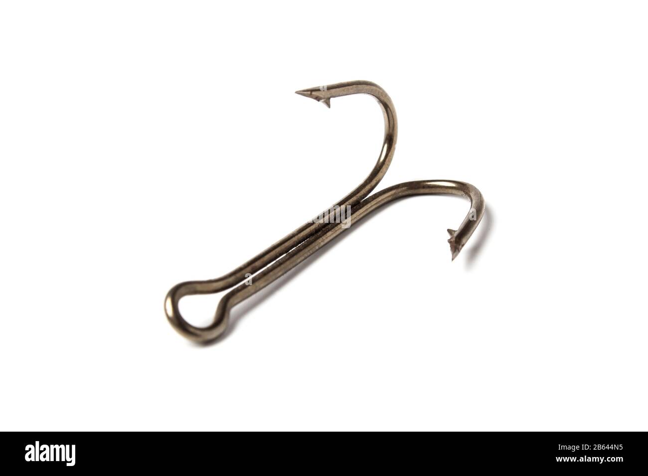 Fishing hook close up isolated on white Stock Photo - Alamy