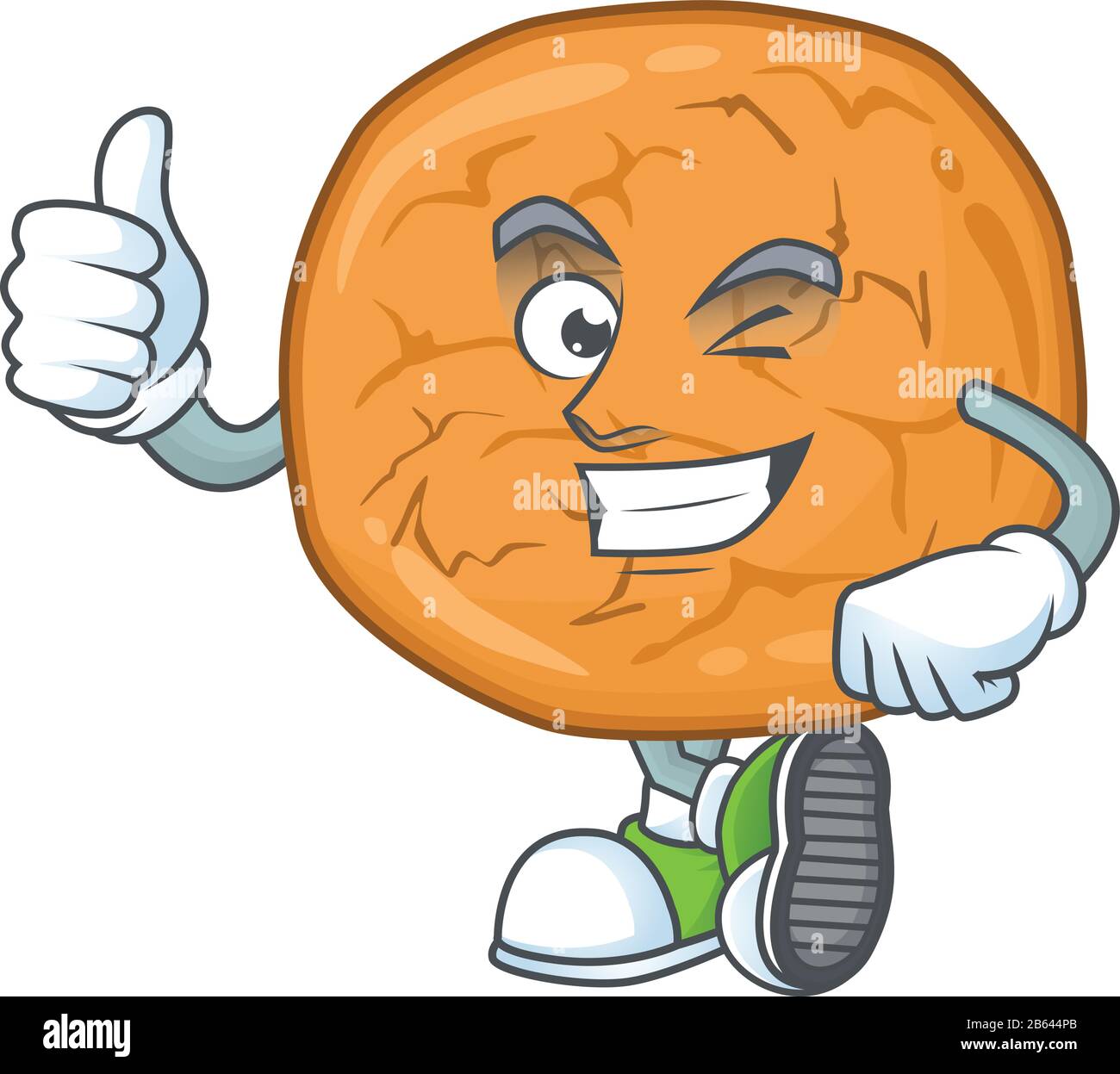 Molasses cookies cartoon character making Thumbs up finger Stock Vector ...