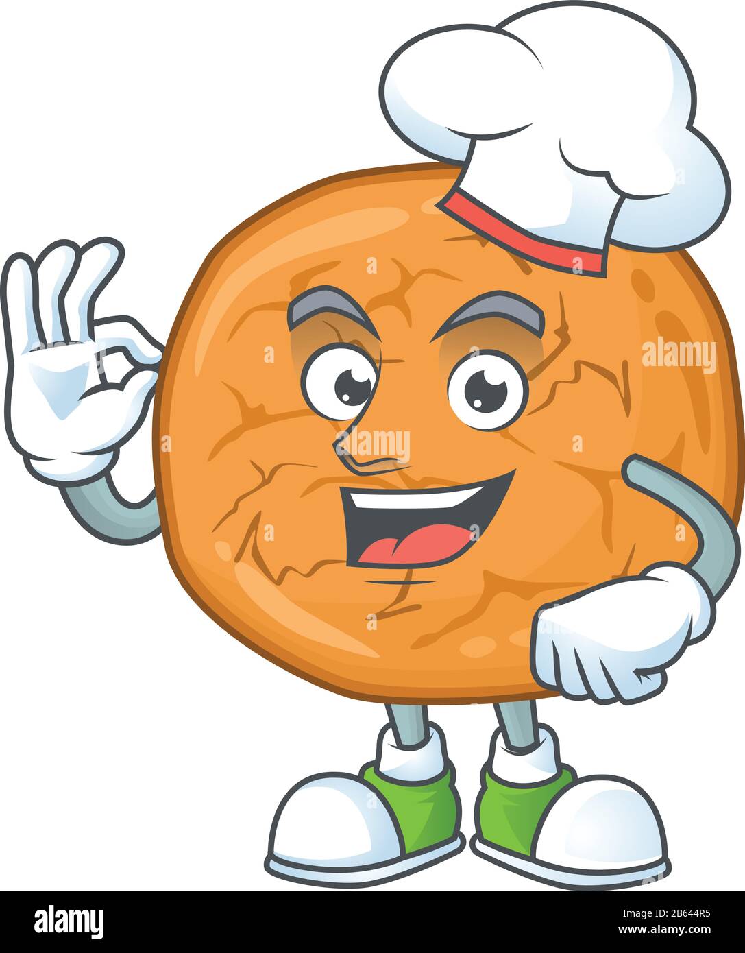 A picture of molasses cookies cartoon character wearing white chef hat ...