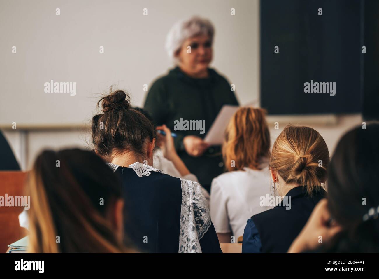 Students at school on lesson Stock Photo - Alamy