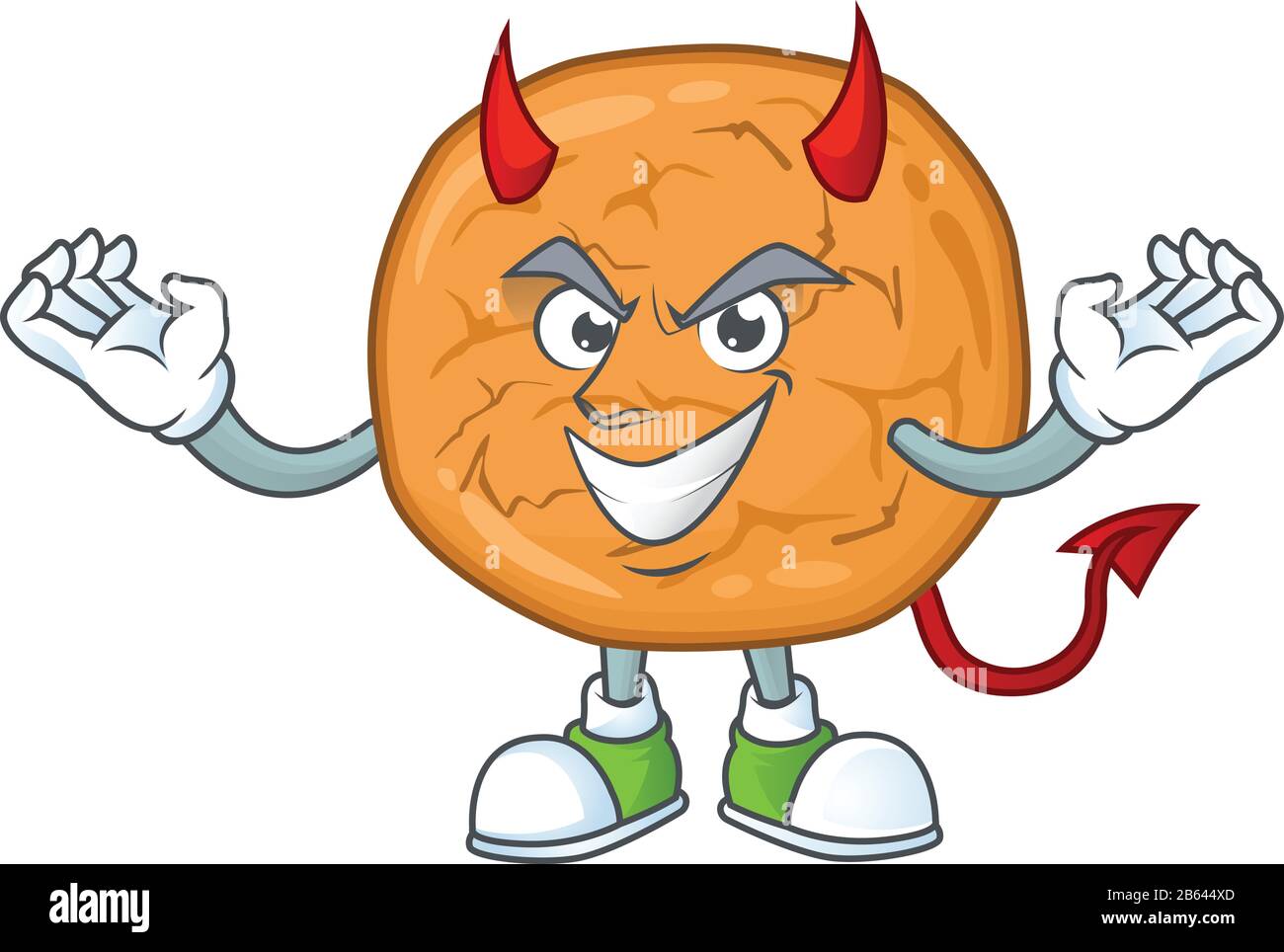 Cartoon picture of molasses cookies in devil cartoon character design ...