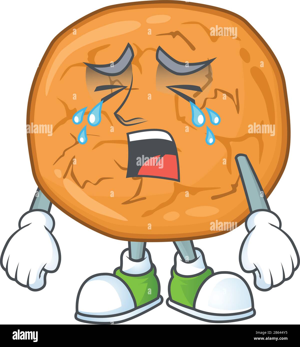 A Crying face of molasses cookies cartoon character design Stock Vector ...