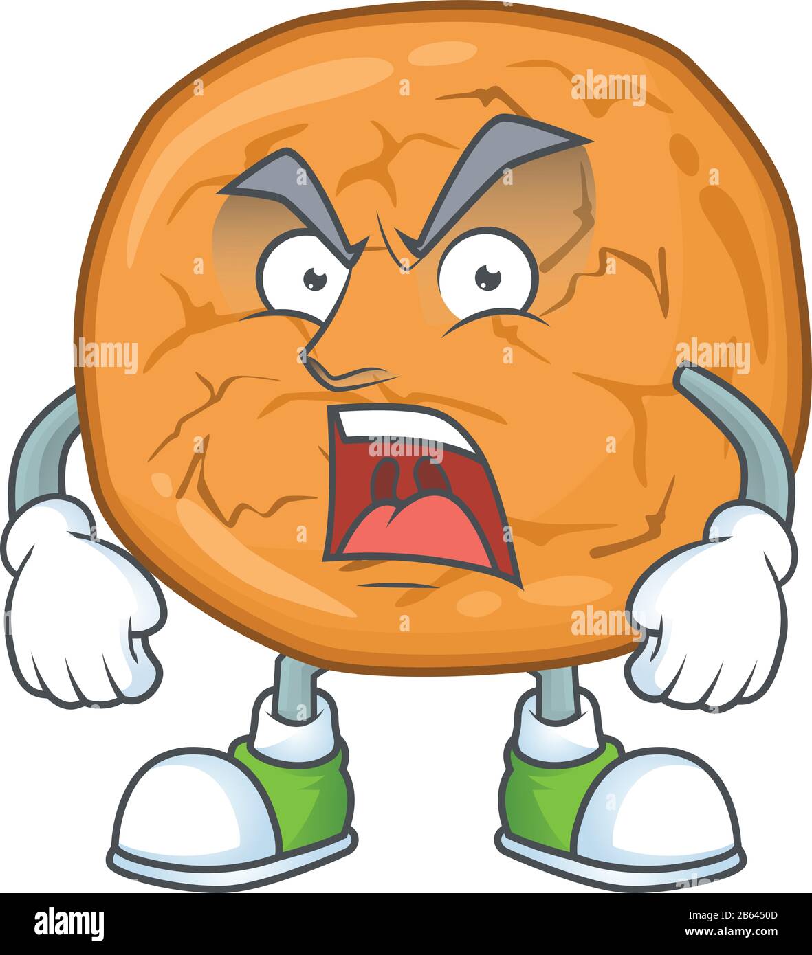 Molasses cookies mascot design concept showing angry face Stock Vector ...