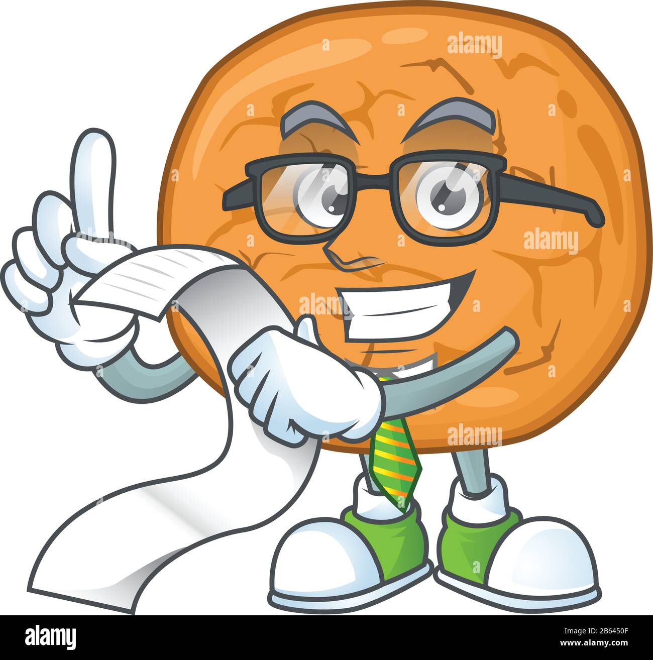 cartoon character of molasses cookies holding menu on his hand Stock ...