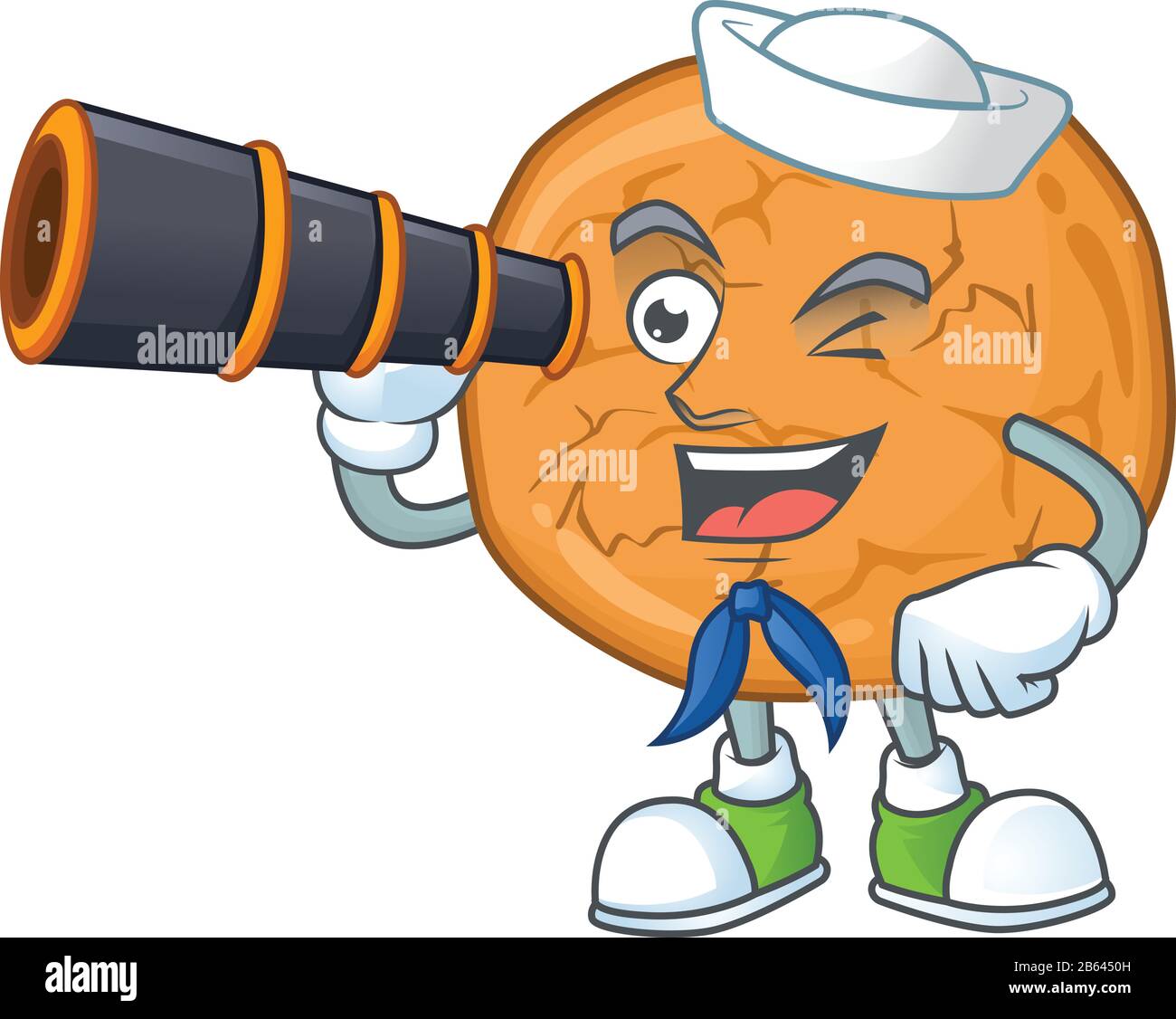 Molasses cookies in Sailor cartoon character design with binocular ...